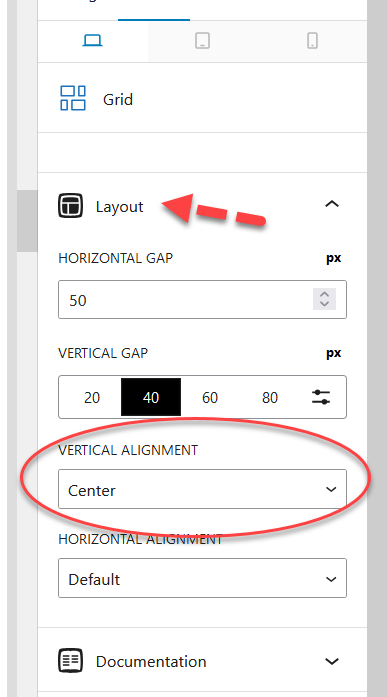 Topic: how to vertical align the containers inside the grid ...